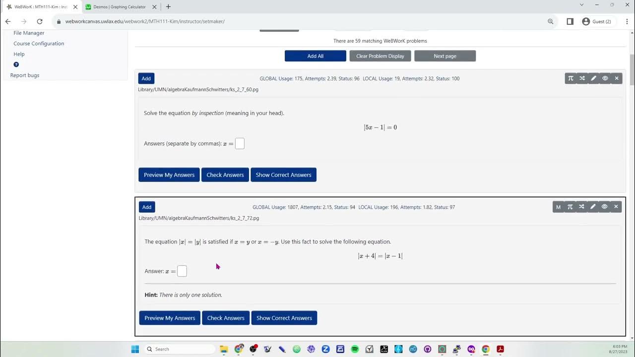 WeBWorK for instructors video 2 Creating homework sets - YouTube
