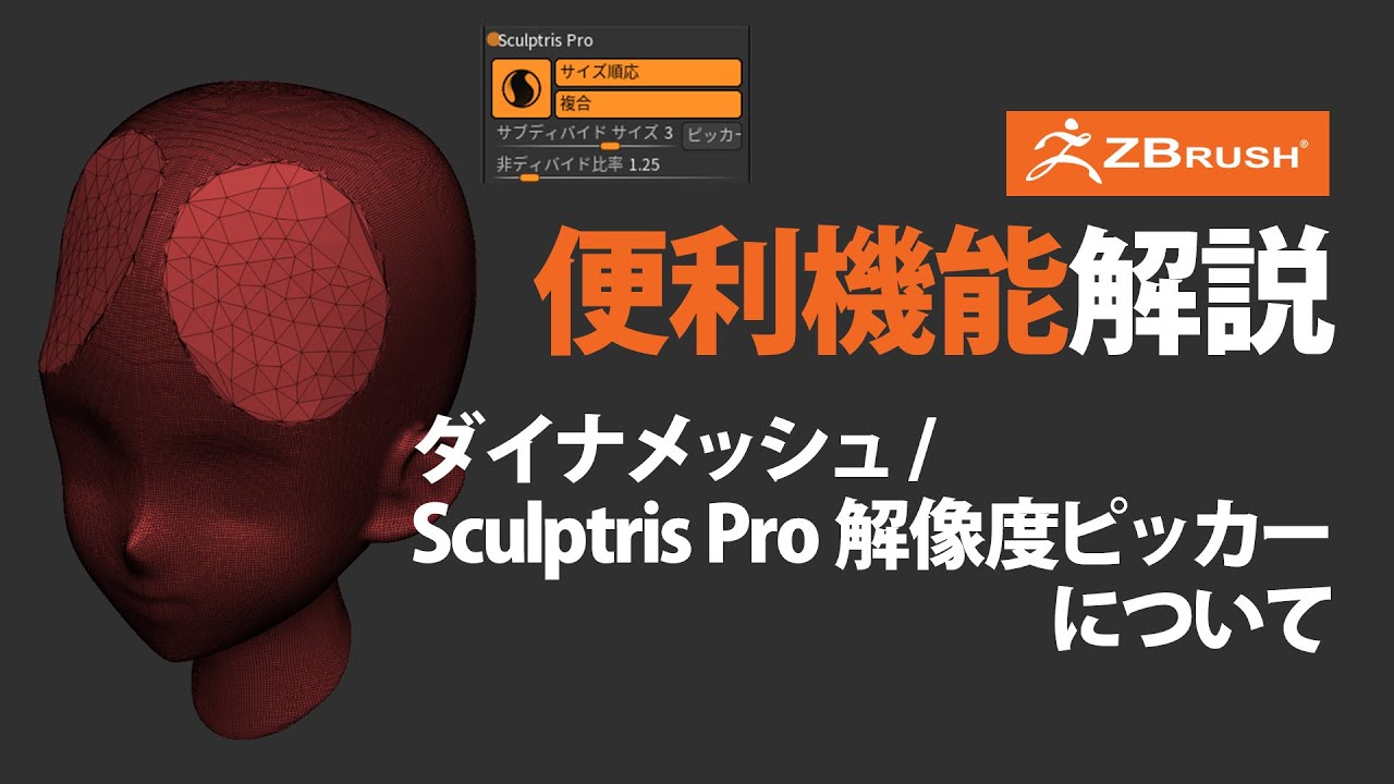 ZBrush ダイナメッシュ / Sculptris Pro 解像度ピッカーについて - YouTube