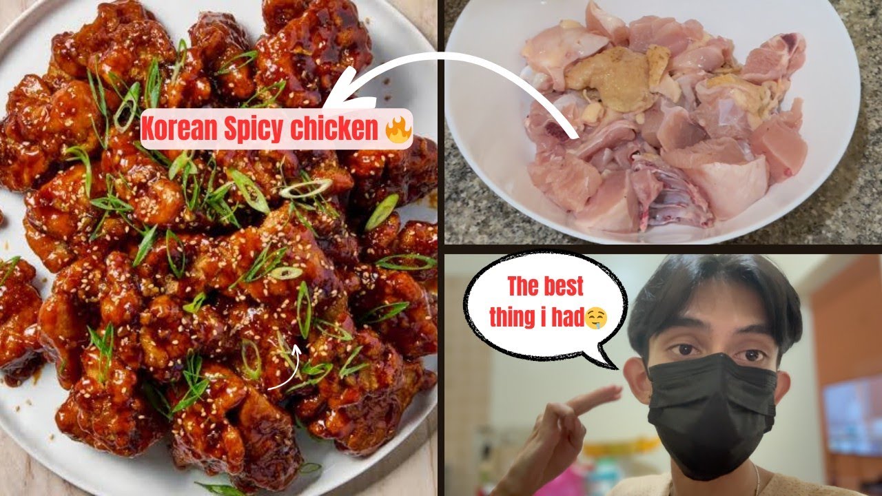 Cousin cooks SPICY KOREAN FRIED CHICKEN🐔: Laughter Guaranteed ...