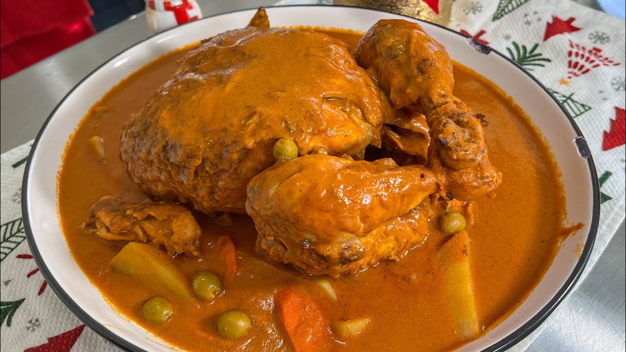 Pollo guisado en salsa criolla salvadoreña - YouTube