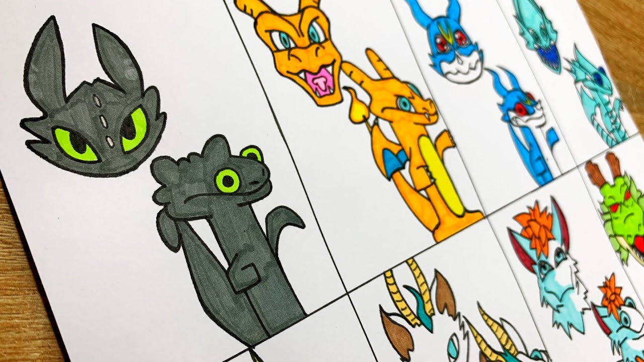 Drawing Toothless Dancing Meme in Differents Dragons - YouTube