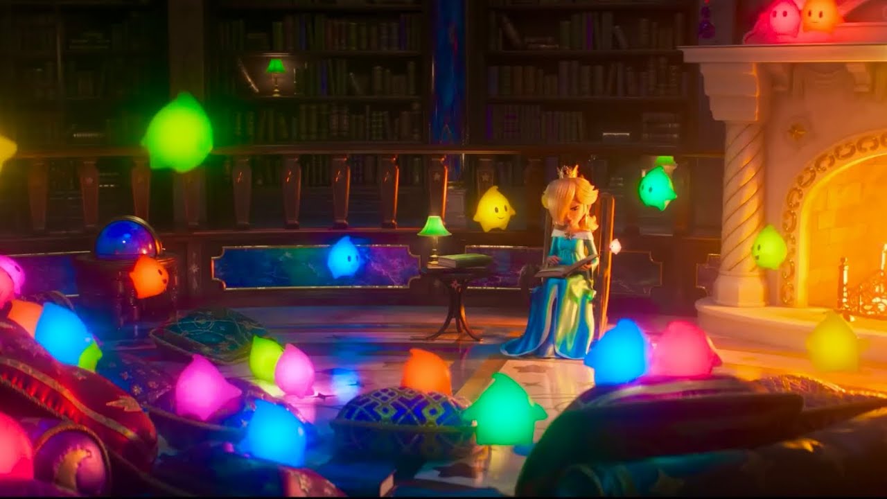 The Super Mario Galaxy Movie Rosalina Library Clip with Luma Theme ...