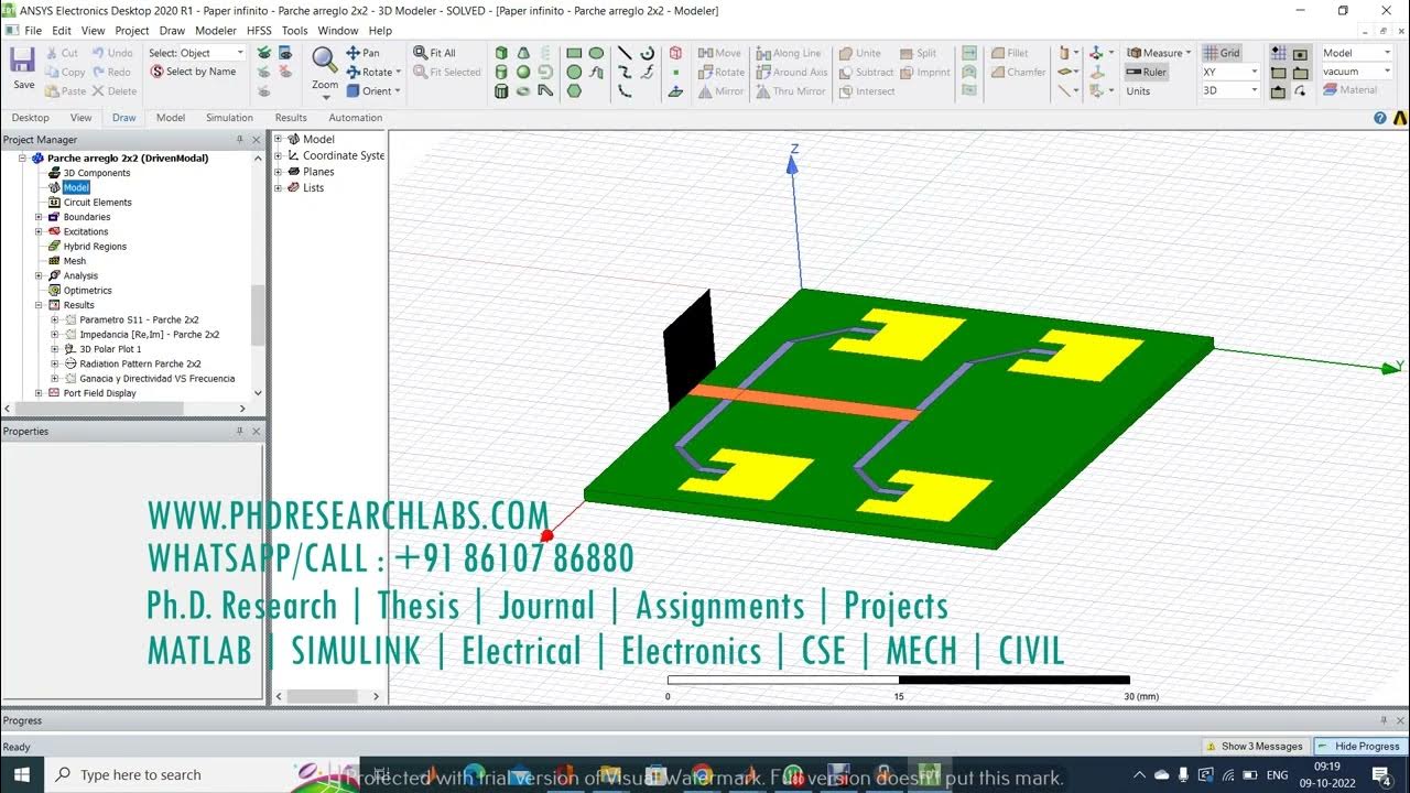 Design microstrip patch antenna array #hfss #antenna #design - HFSS tutorial - YouTube
