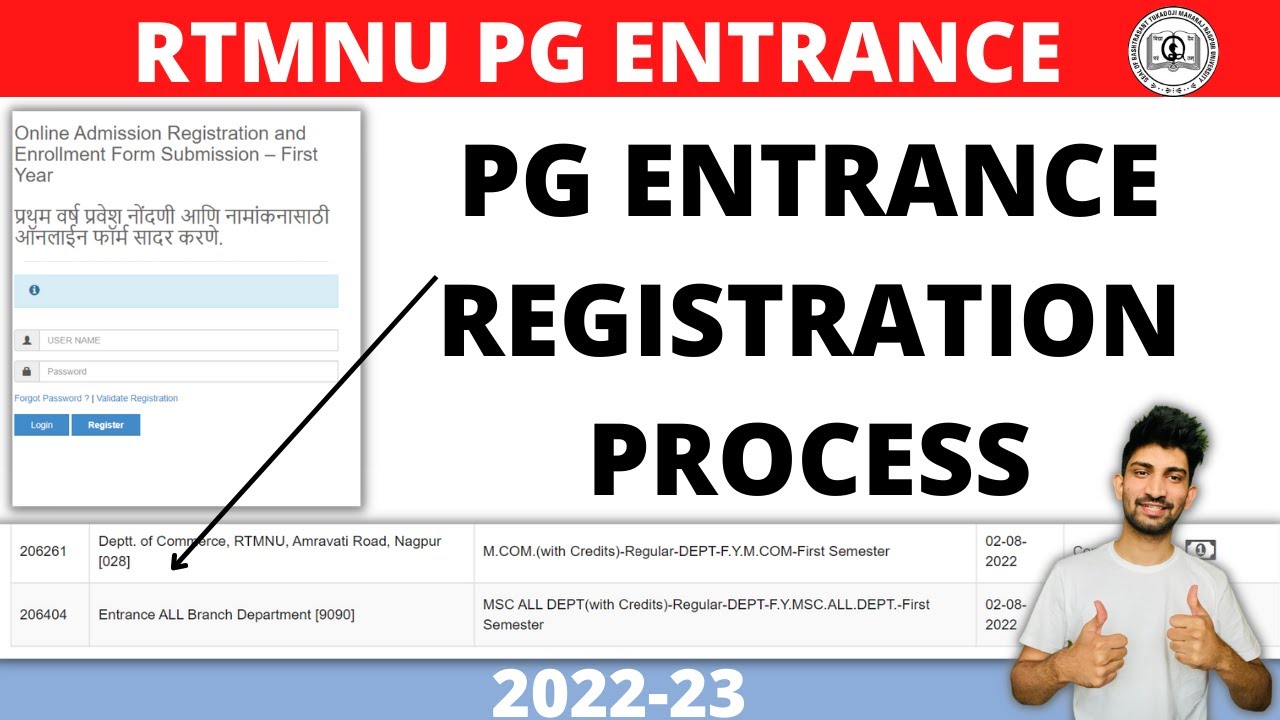 RTMNU PG Entrance Registration Process 2022 🔥| Registration Process for ...