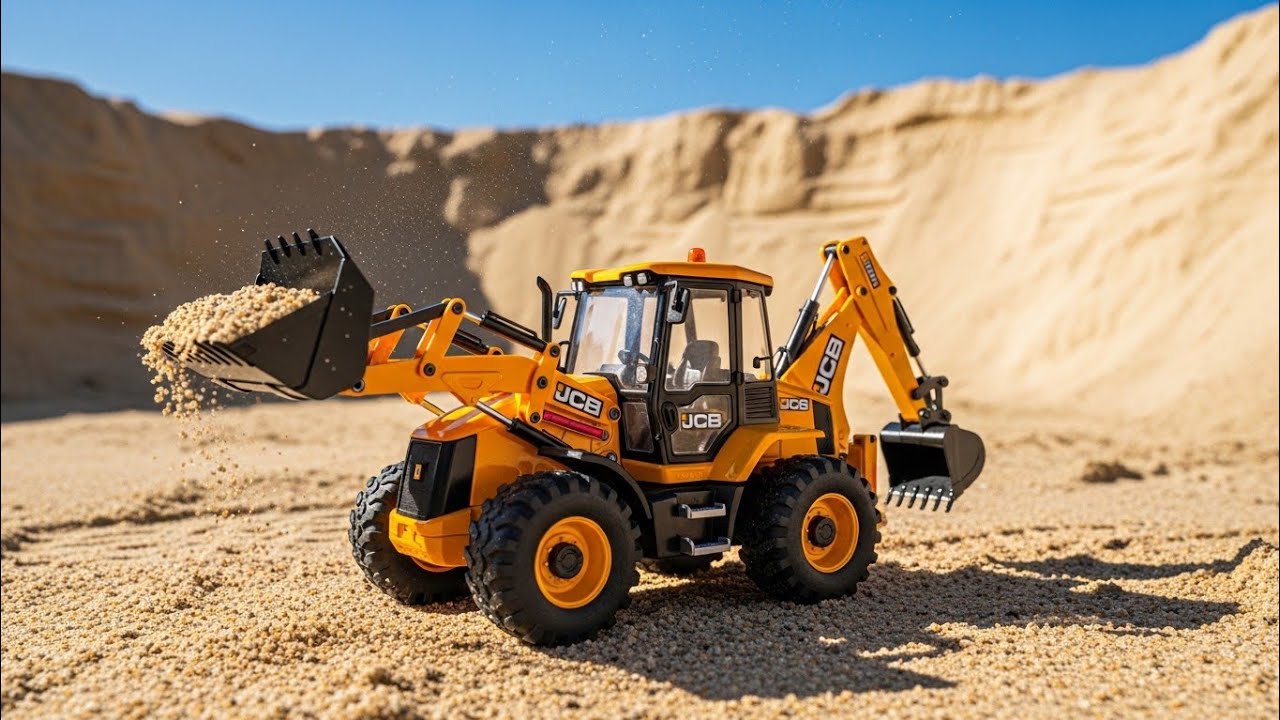 JCB Video Cartoon | Realistic RC JCB Mega Sand Excavation 16K Ultra HD ...