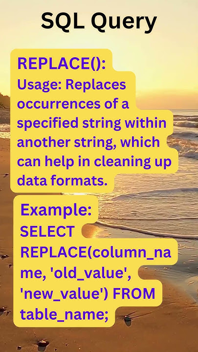 Sql Replace Function Sqlserversqlquerywhatissqlsqldatabaseoracle
