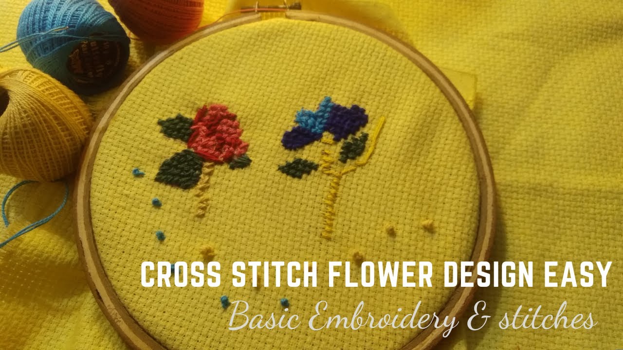 Cross stitch flower design easy. hand embroidery cross stitch .cross ...