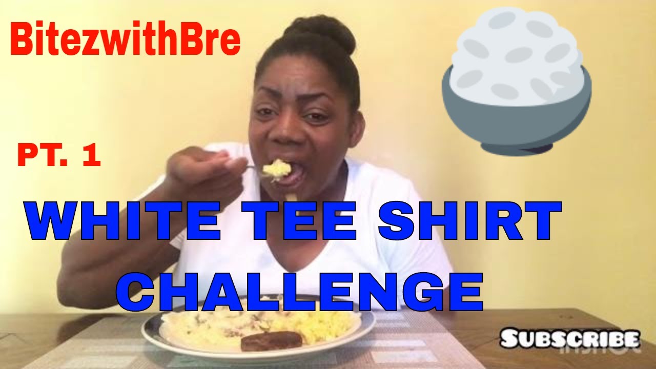 BitezwithBre WHITE T - SHIRT CHALLENGE PT.1 Country Breakfast MukBang ...