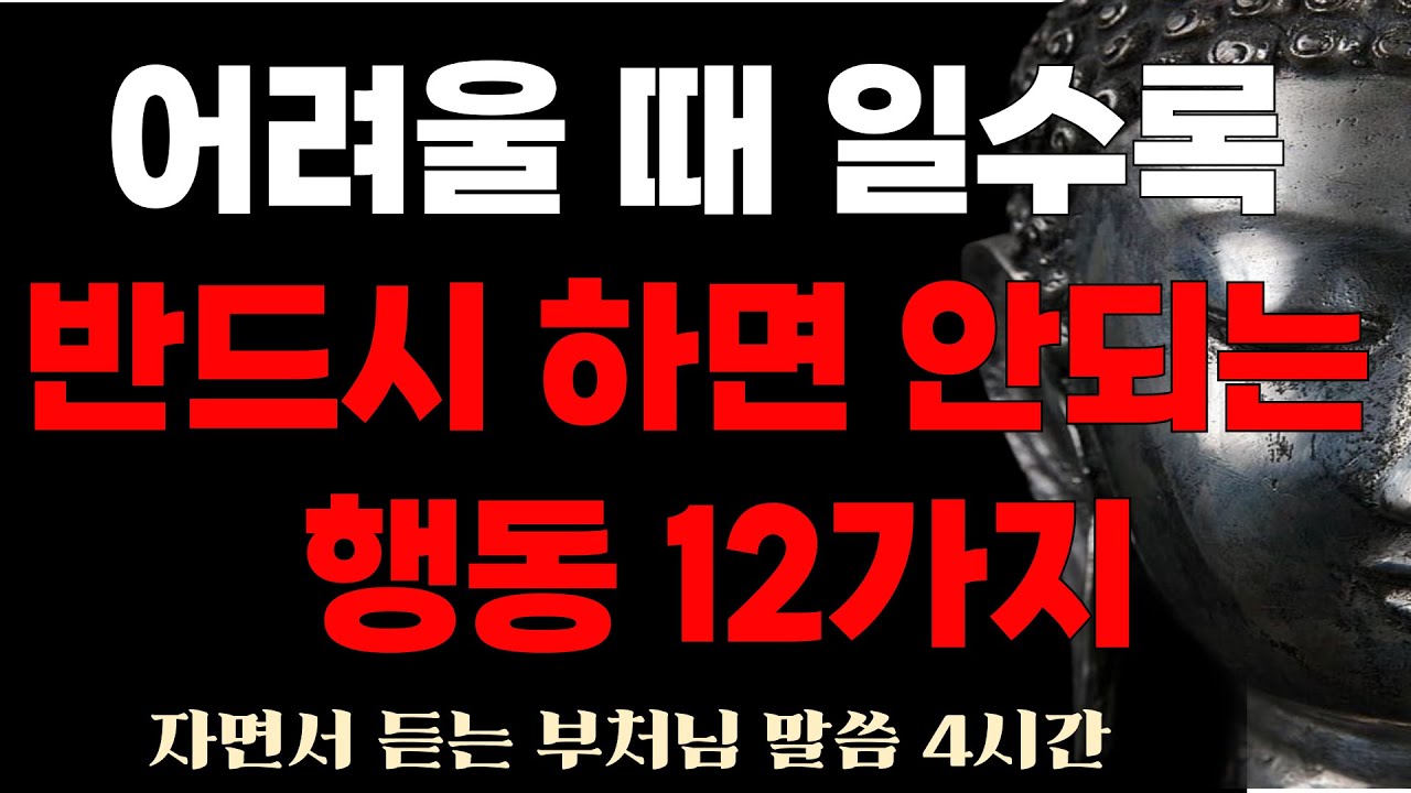 어려울 때 일수록 반드시 하면 안되는 행동 12가지 /독하게 살아라 어차피 인생은 혼자다/ 고독하라 / 자면서 듣는 부처님 말씀 ...