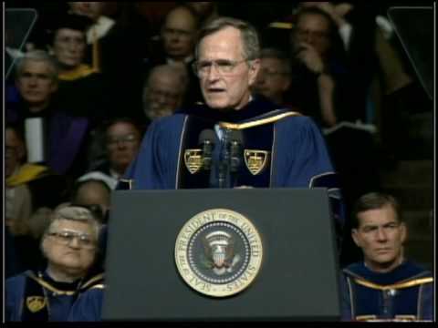 Presidential Visits: George H. W. Bush delivers the 1992 Commencement ...
