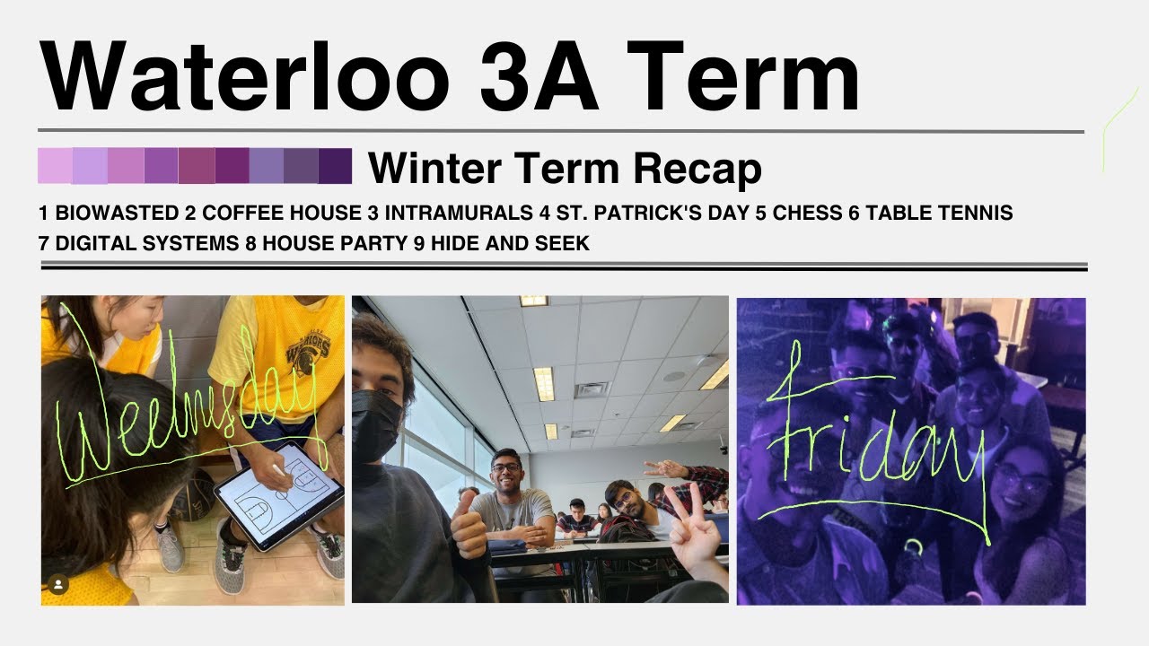 university of waterloo 3A winter term recap ️ - YouTube