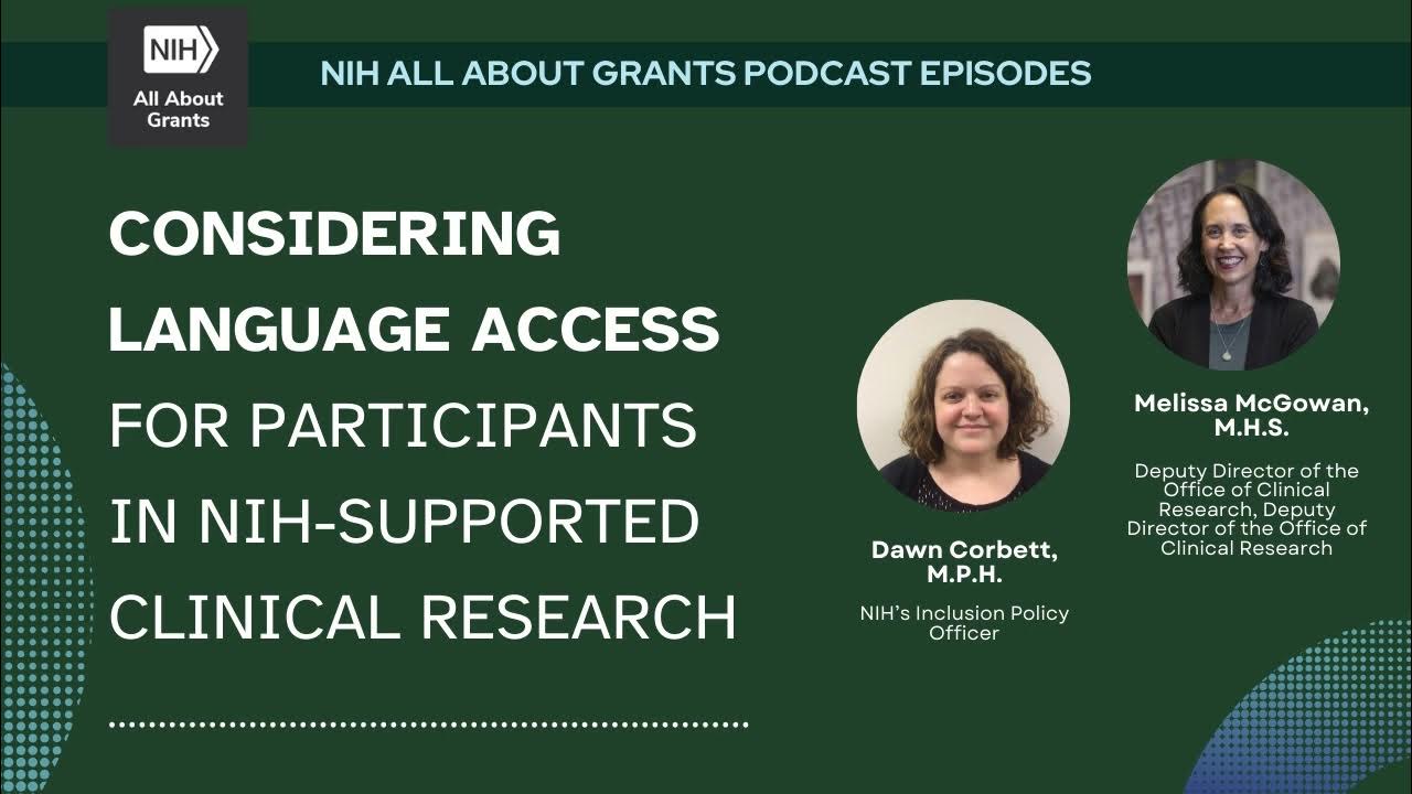 Considering Language Access for Participants in NIH Supported Clinical ...