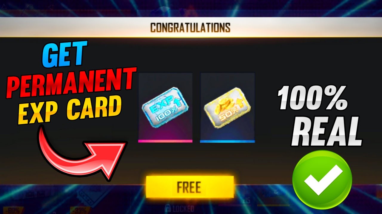 PERMANENT EXP CARD IN FREE FIRE 😍|HOW TO GET PERMANENT EXP CARD IN FREE ...