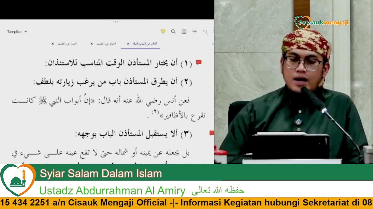 [Live] Syiar Salam Dalam Islam - Ustadz Abdurrahman Al Amiry حفظه الله ...