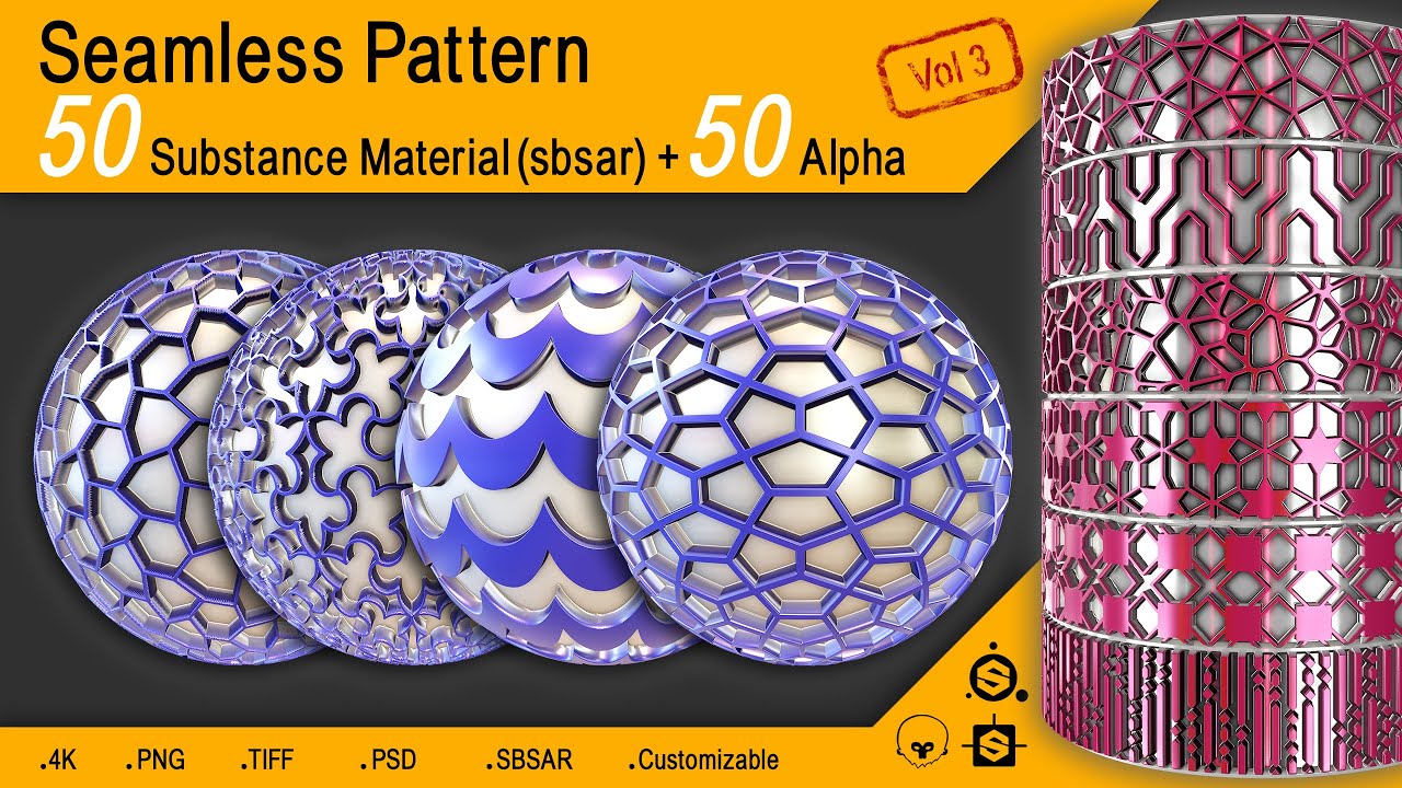 50 Seamless Pattern + Alpha (4K) Vol 3 - YouTube