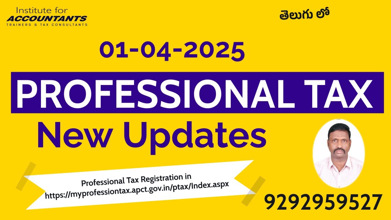 Professional Tax- Registration-in APCT website-New process 01-04-2025 ...