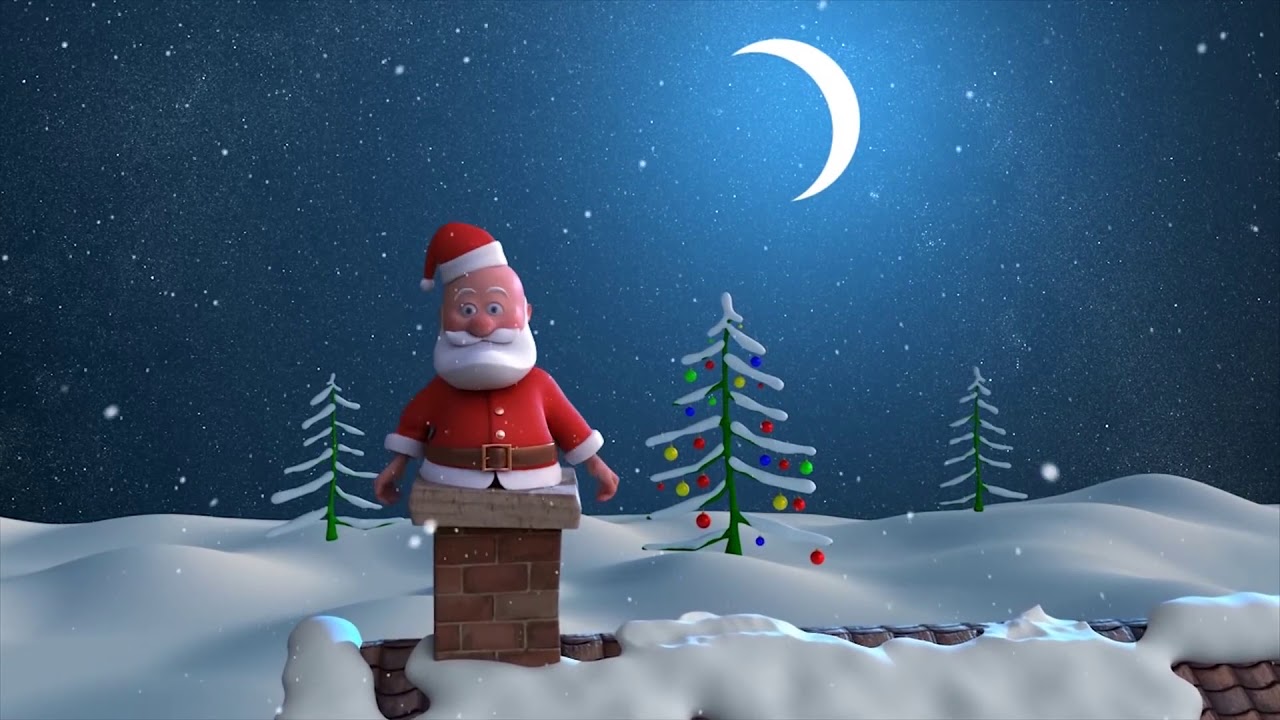 Christmas santa giving gifts Animation - YouTube