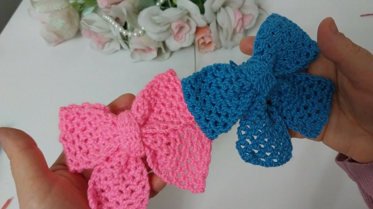 Crochet Bow Making / Easy bow clasp making 😍 How to make a bow tie ...