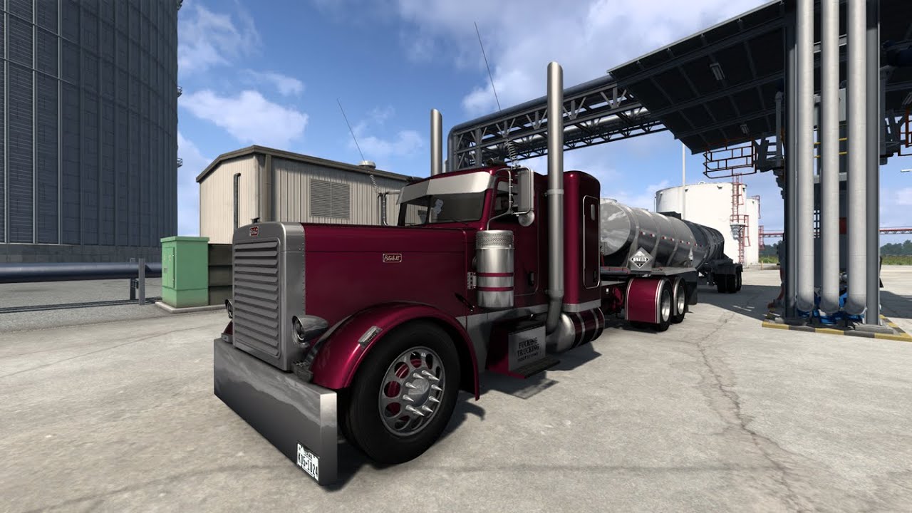 ATS / Stretched Old School Custom Peterbilt 379 / Cat 3406E - YouTube