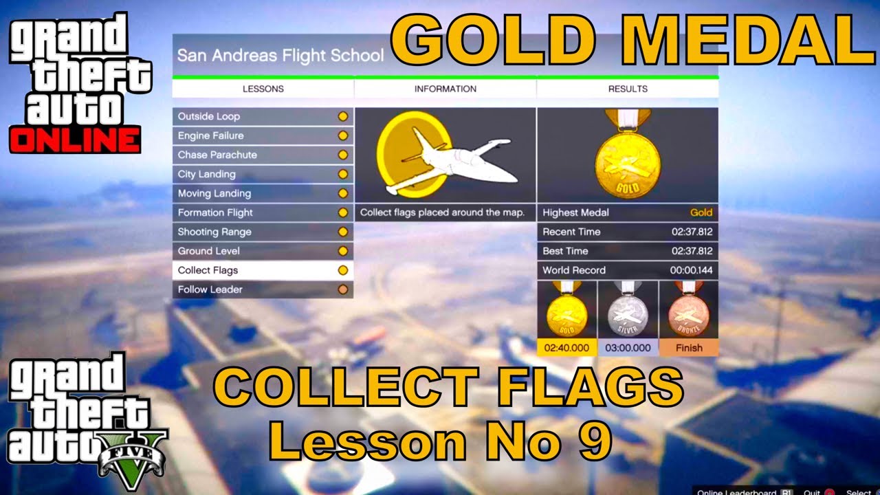 GTA Online Flight School Lesson Collect Flags Gold Medal #gta5 #gtaonline #gtav #newvideo # ...
