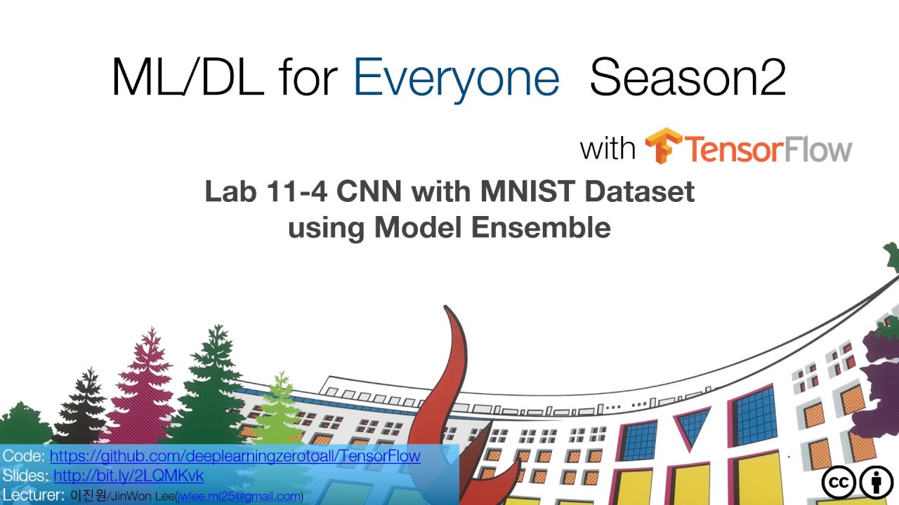 [TensorFlow] Lab-11-4 mnist cnn keras ensemble eager - YouTube