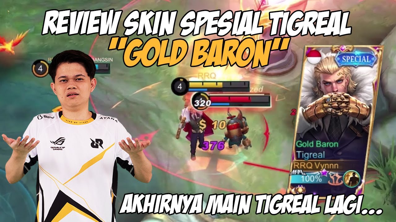 REVIEW SKIN TIGREAL " GOLD BARON" FT ALBERT, XIN, DAN CLAY - MLBB - YouTube
