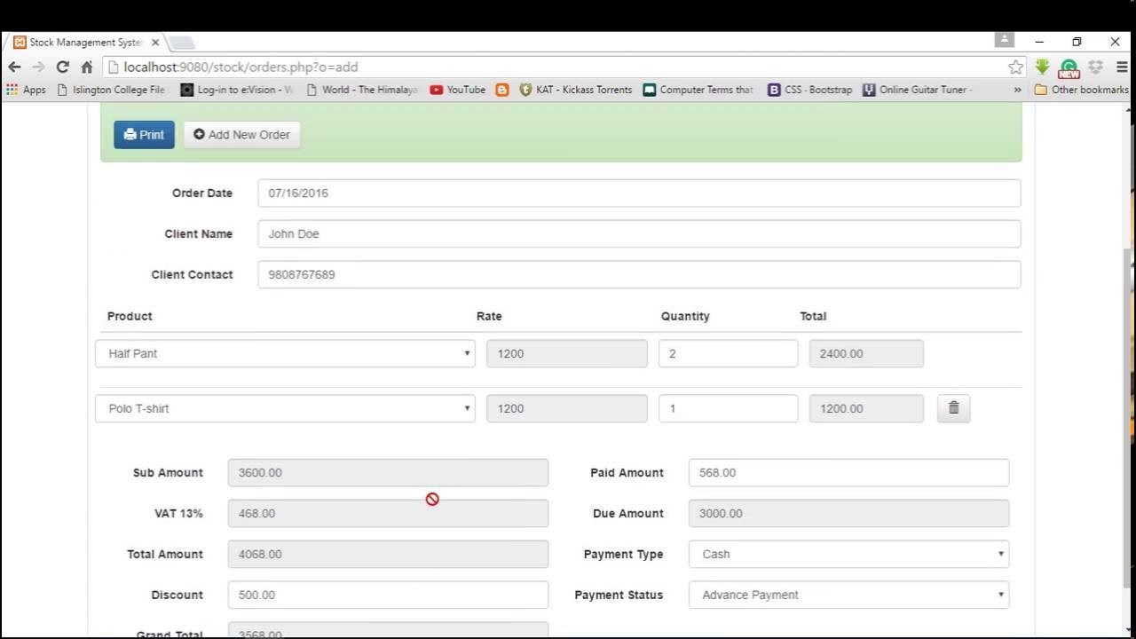 Online Inventory Management Software With PHP, MYSQL, Bootstrap Open ...