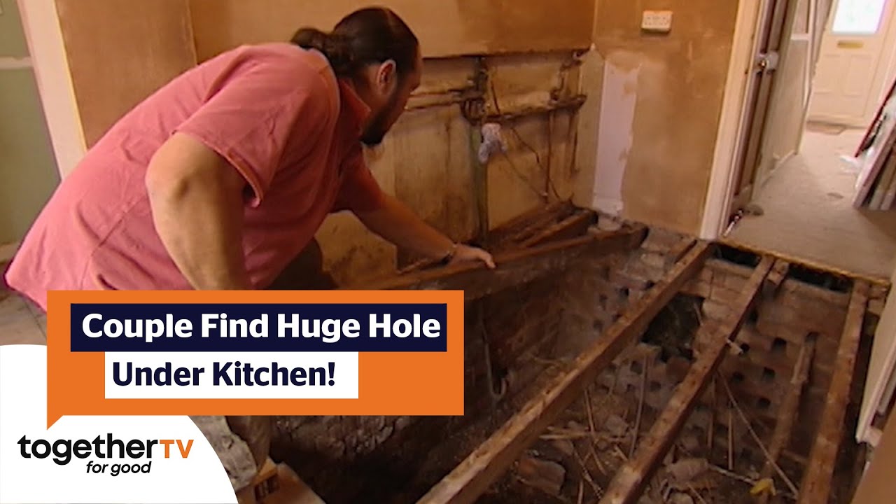 Couple Find Huge Hole Underneath Their Kitchen Floor | New Home DIY ...