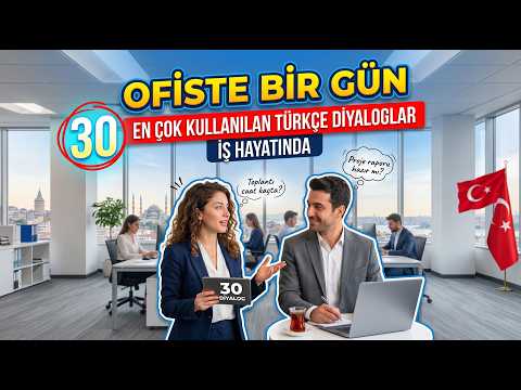 Ofiste Bir Gün İş Hayatında En Çok Kullanılan 30 Türkçe Diyalog | Pratik Türkçe Eğitim Diyalogları 🏢