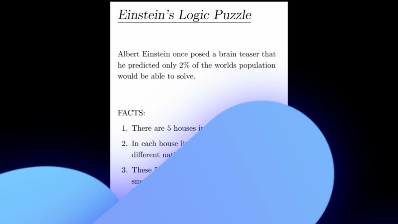 How To Solve EINSTEIN S RIDDLE YouTube how-to-solve-einstein-s-riddle-youtube