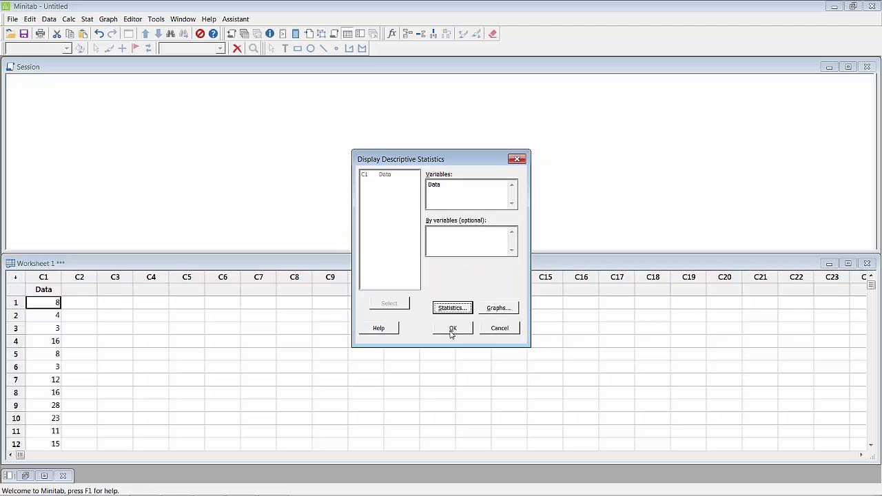 Descriptive Statistics Minitab 18 YouTube Descriptive Statistics Minitab 18 YouTube
