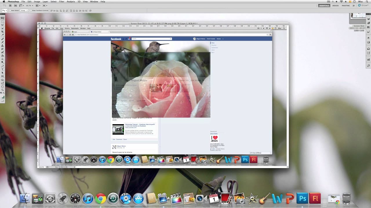 How to combine Profile Picture with Timeline image Cover in facebook ...