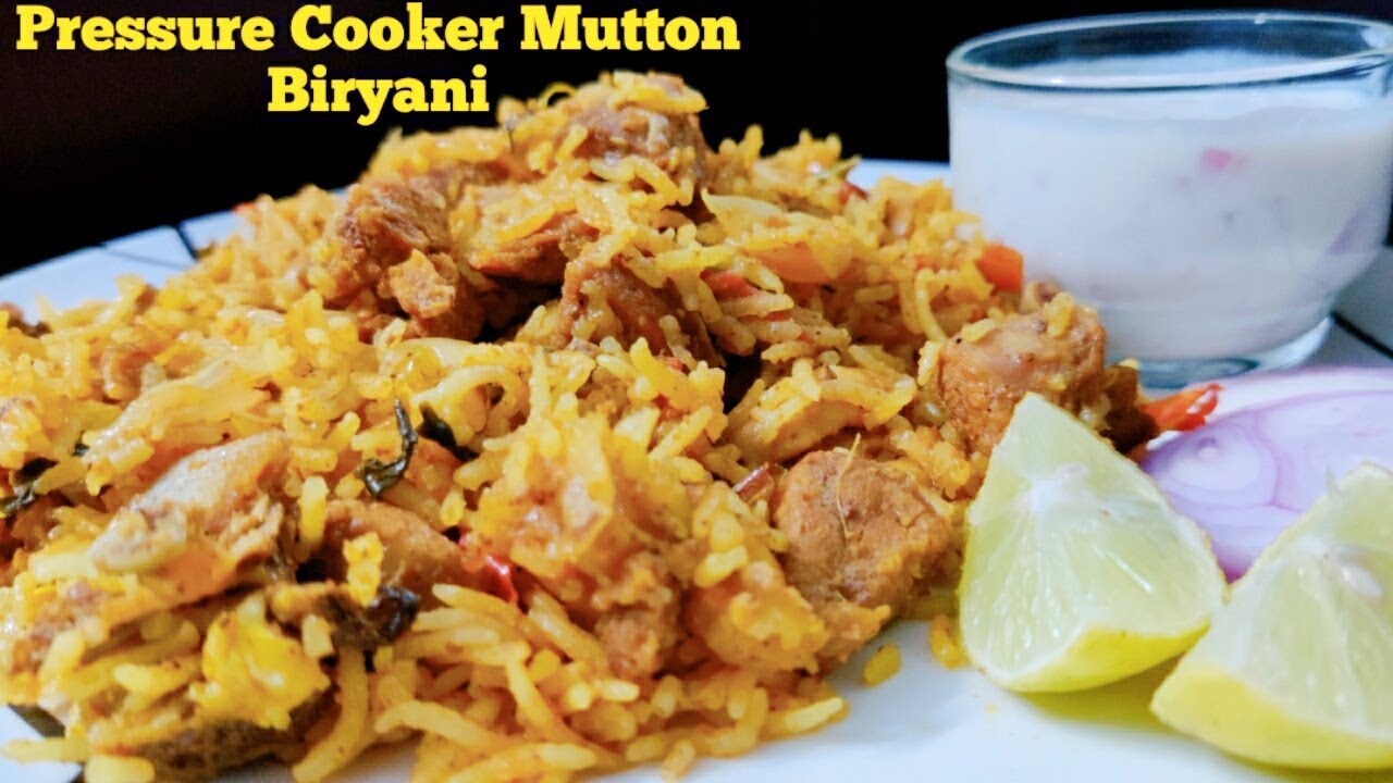 Mutton Biryani | Pressure Cooker Mutton Biryani - YouTube