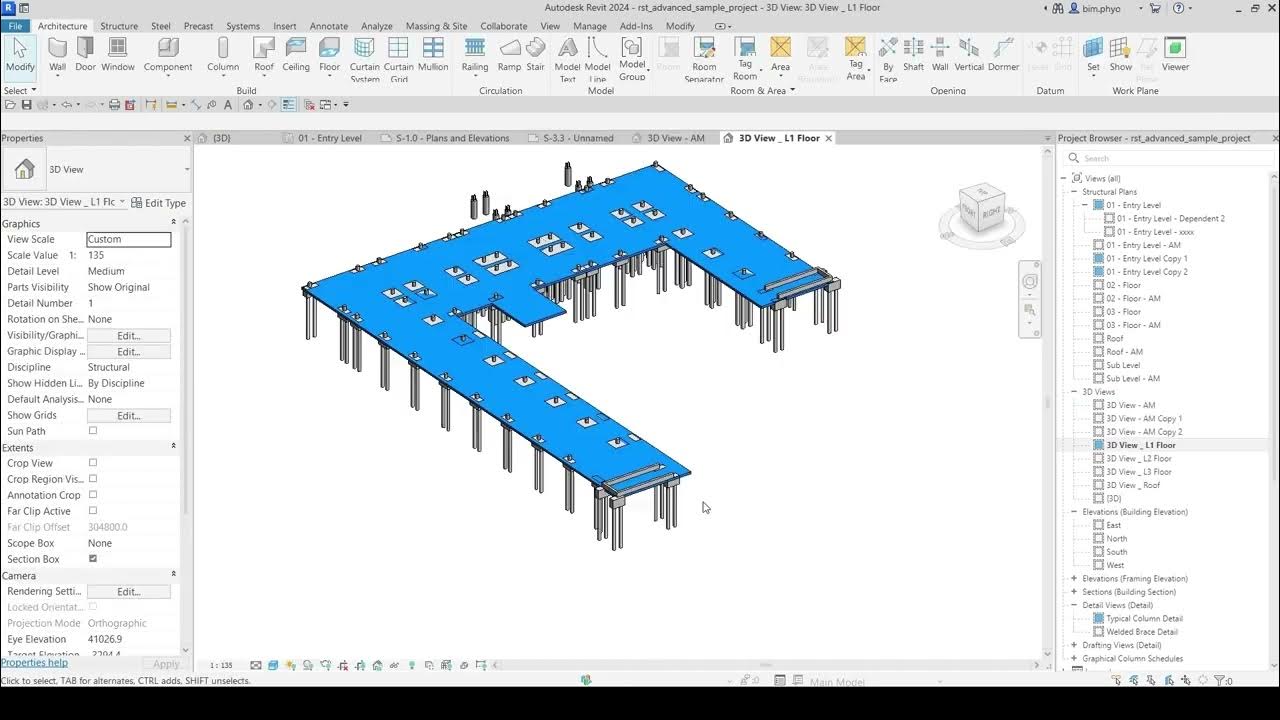 How to Duplicate View to Plans / 3D / Sections views in Revit - YouTube