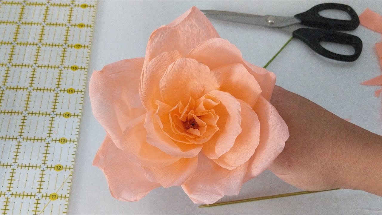 Tutorial How To Make A Crepe Paper Rose Without Glue YouTube tutorial-how-to-make-a-crepe-paper-rose-without-glue-youtube