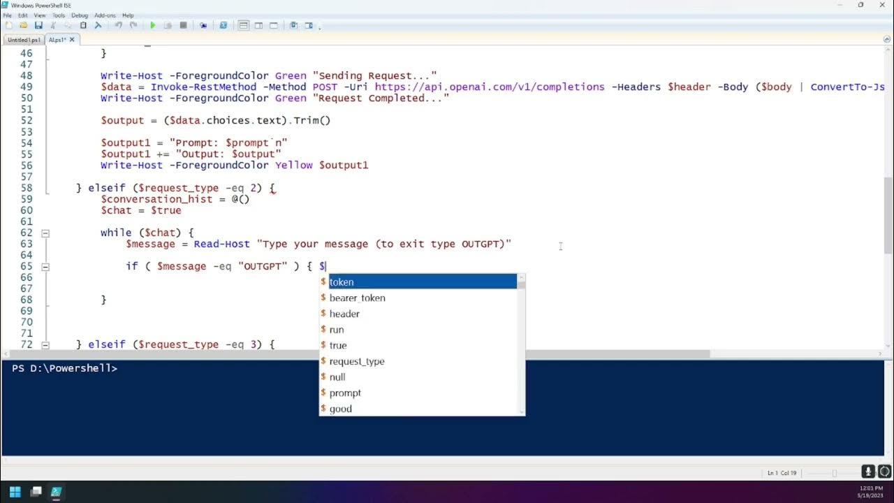 How to use PowerShell to Interact with the OpenAI API and ChatGPT. (Part 2) - YouTube