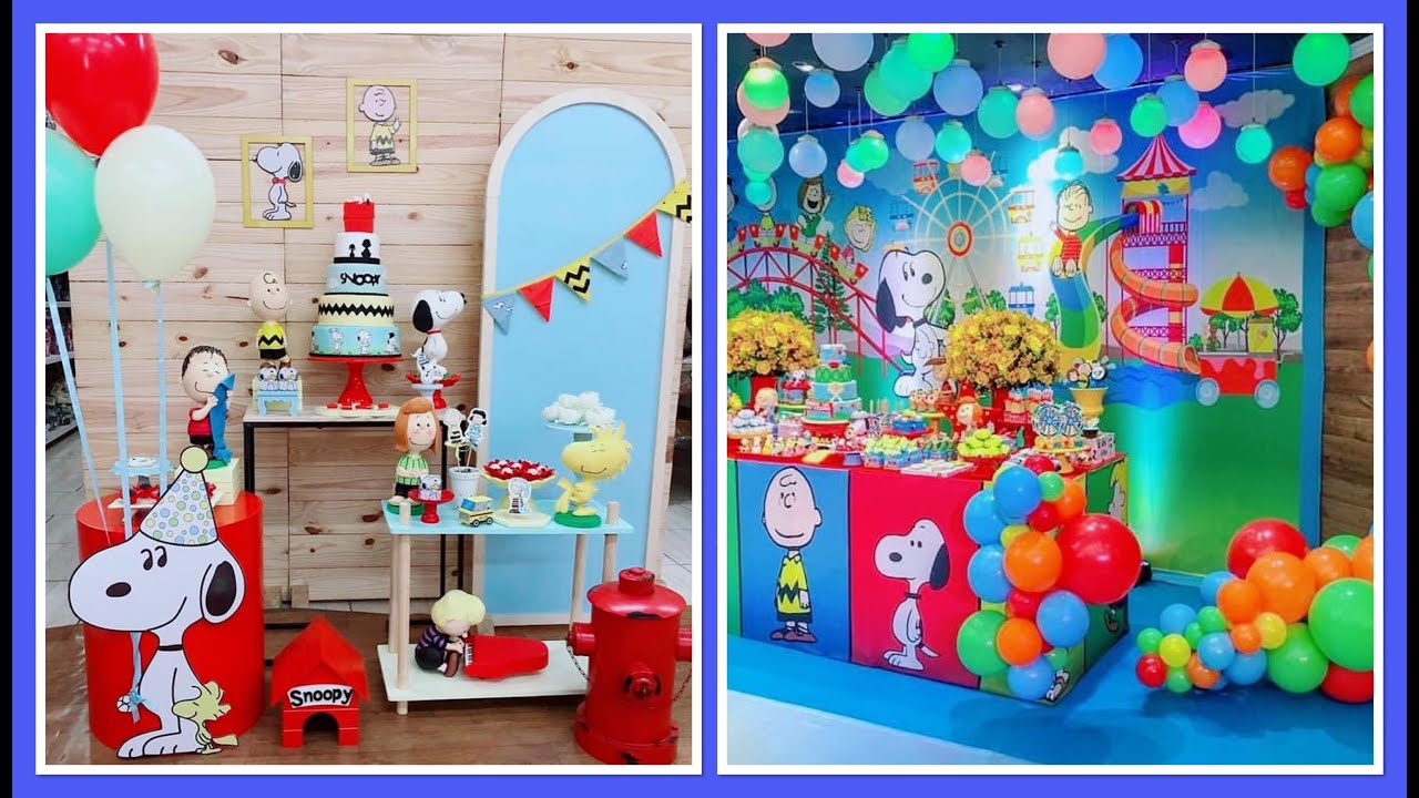 Snoopy 🐶 Hermosa decoración fiesta 🥳 Ideas 💡 - YouTube