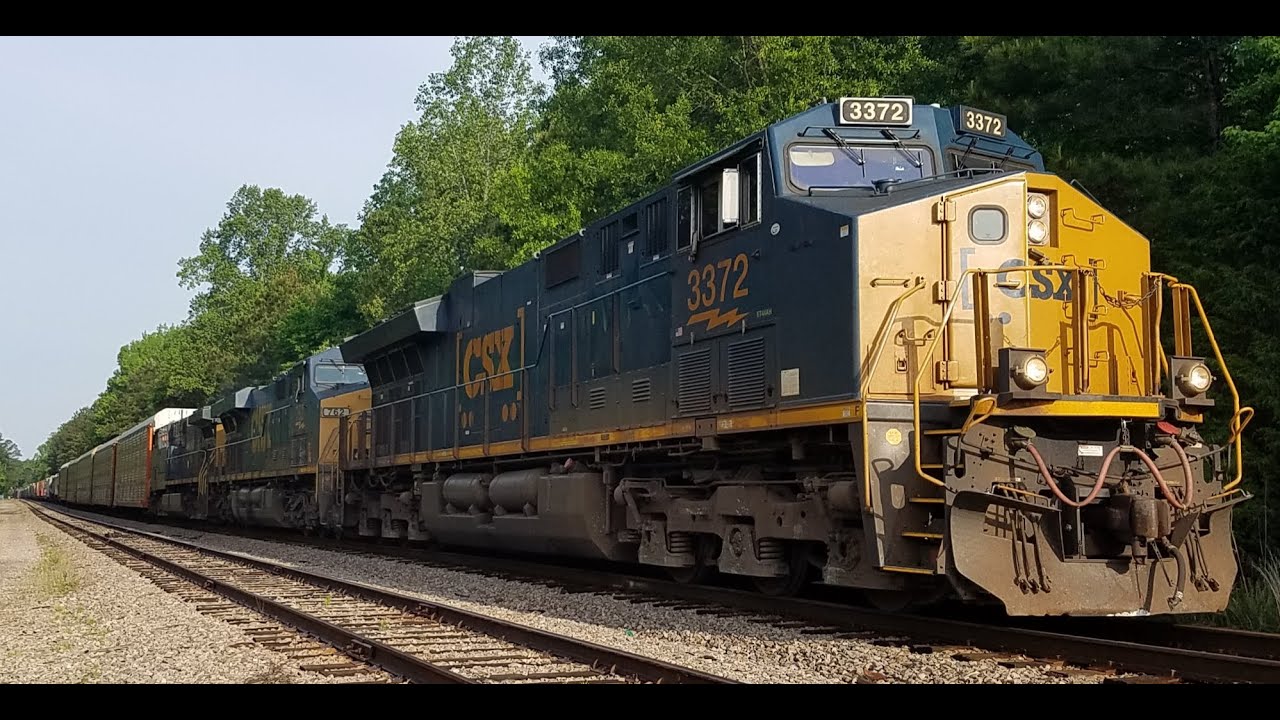 CSX Train Q583 With CSX Leader 3372 At Catawba SC On The CSX Monroe Subdivision. 5-4-2021 - YouTube
