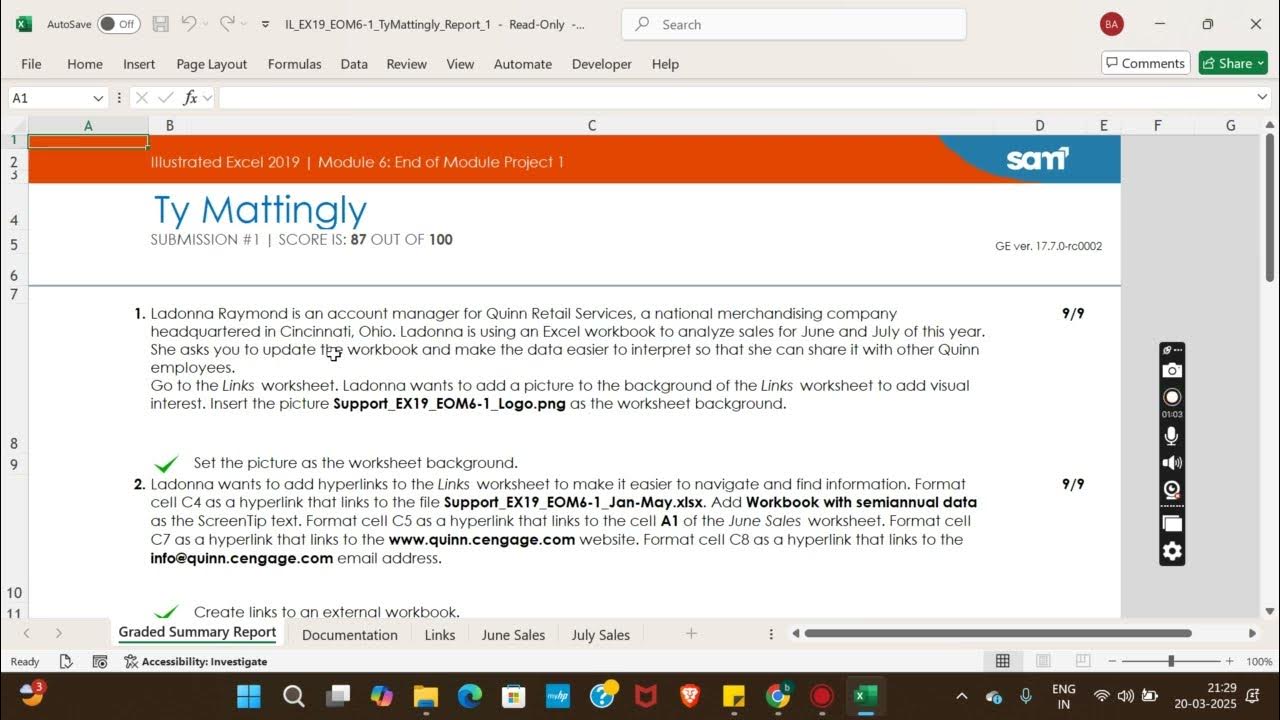 Illustrated Excel 2019 | Module 6 End of Module Project 1 | Quinn ...