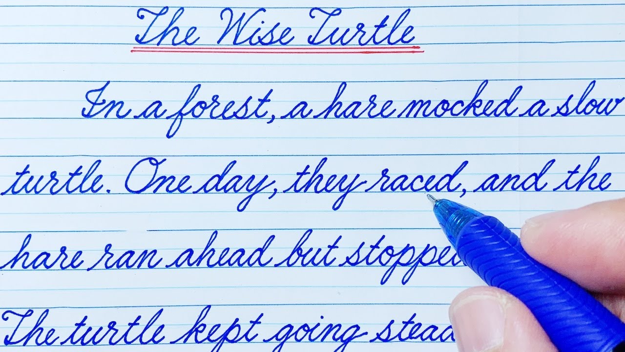 The Wise Turtle | Story with Moral | English Cursive Writing ...