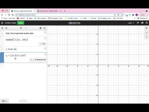 Using Desmos to create randomly generated numbers for sampling - YouTube