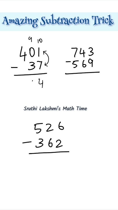 Amazing SUBTRACTION Trick/Subtraction Without Borrowing/Easy Subtraction/3 Digit Subtraction ...