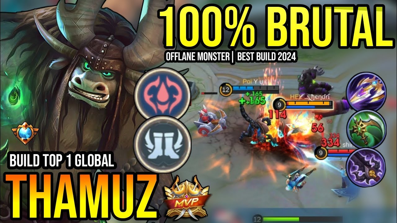 THAMUZ BEST BUILD 2024 | BUILD TOP GLOBAL THAMUZ GAMEPLAY | MOBILE ...
