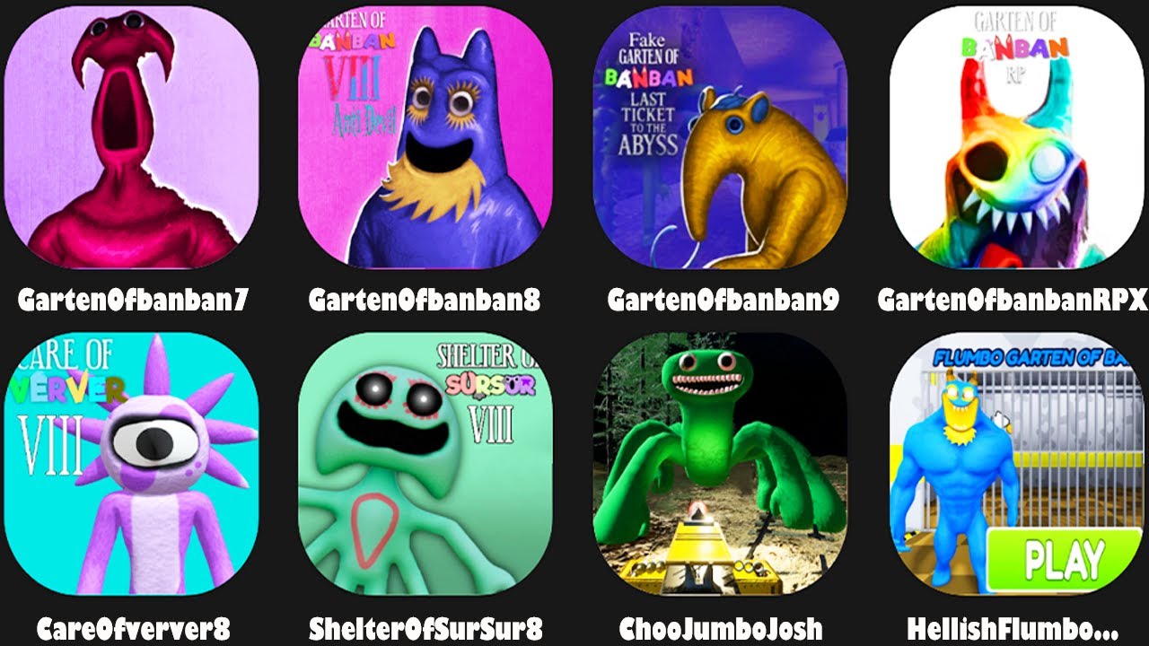 Garten of Banban 7-8-9 Mobile vs Roblox RPX,Shelter of Sursur 8,Care of ...
