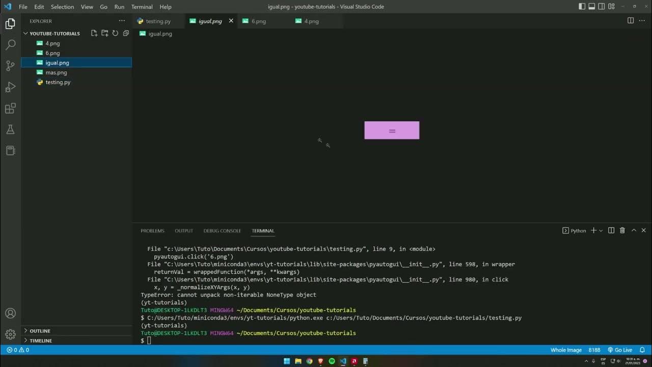 PyAutogui #2 Localizar imágenes en pantalla - YouTube