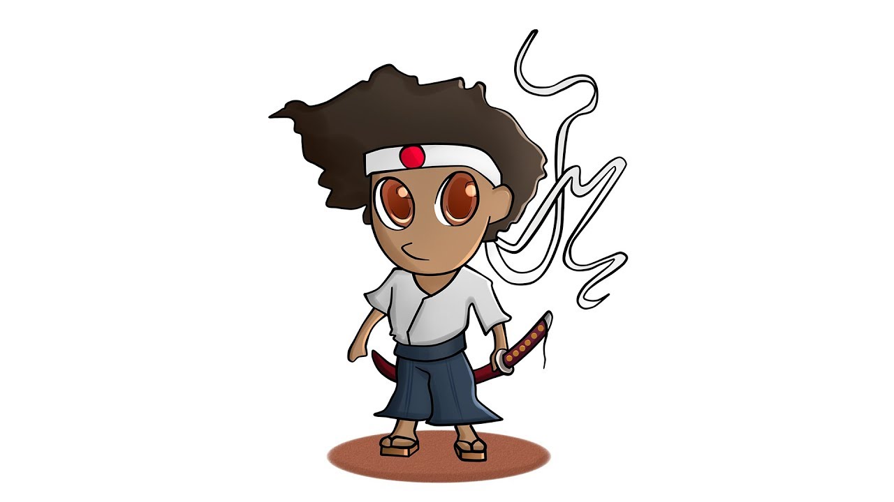 Cómo dibujar a Afro Samurai Chibi - YouTube