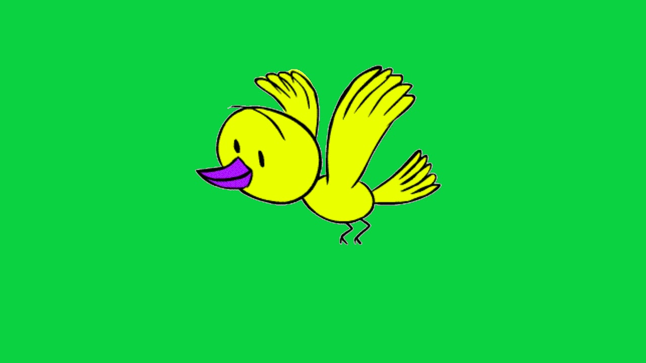 cute bird flying cycle animated green screen video for Youtubers. - YouTube
