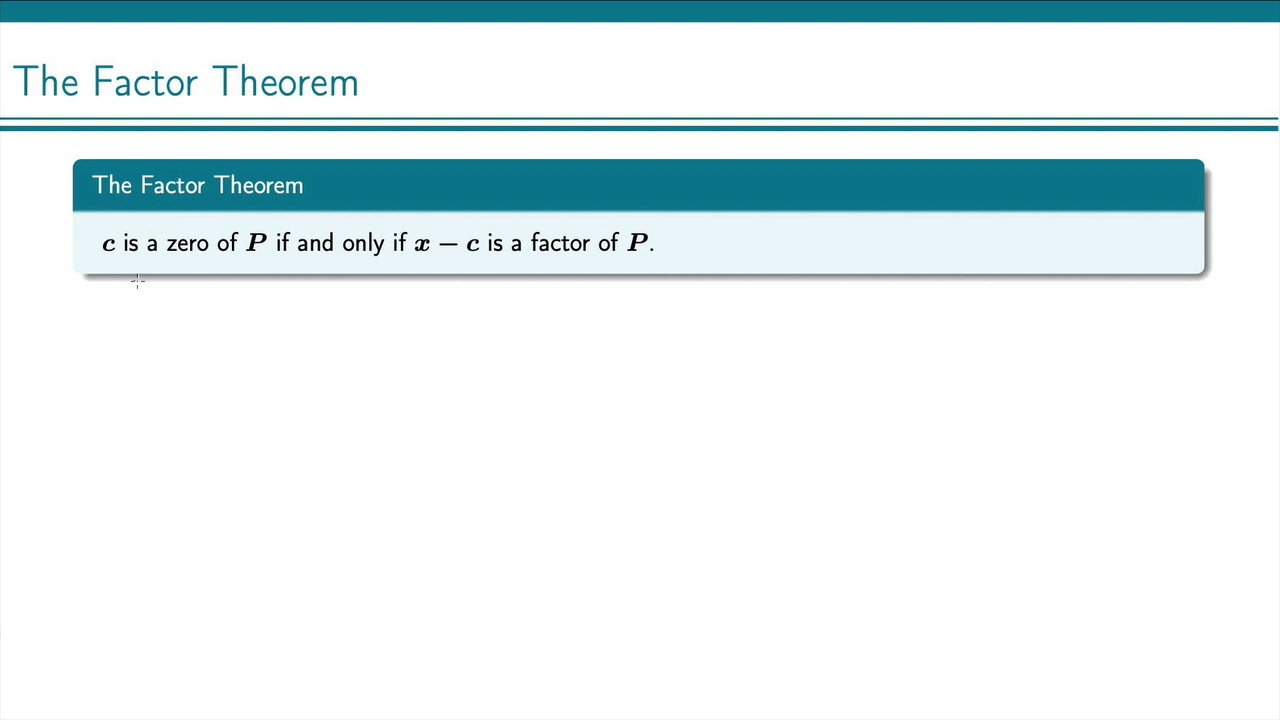 The Factor Theorem - YouTube