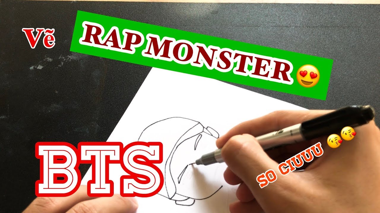 How to draw RAP MONSTER BTS | vẽ RAP MONSTER BTS chibi - YouTube