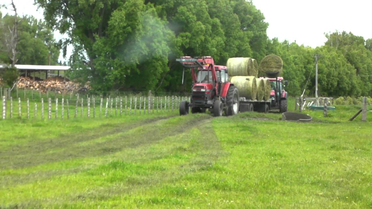 huge Case Tractor's moving Hay - YouTube